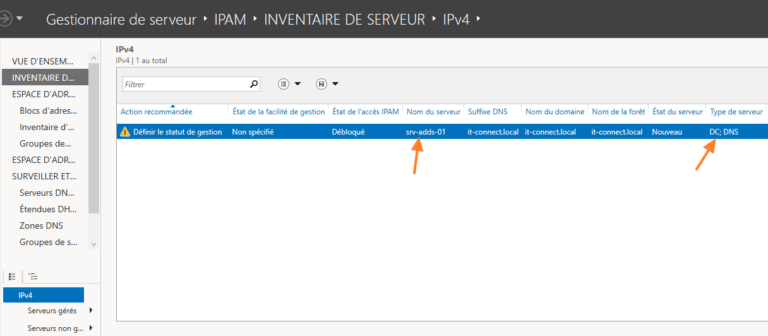 Installer et configurer IPAM sous Windows Server 2022