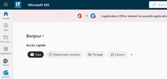 Office 365 - Personnaliser le thème de l'interface