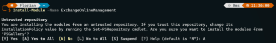PowerShell - Installer le module Exchange Online V3