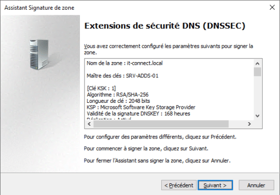 DNSSEC - Signer la zone DNS de l'Active Directory