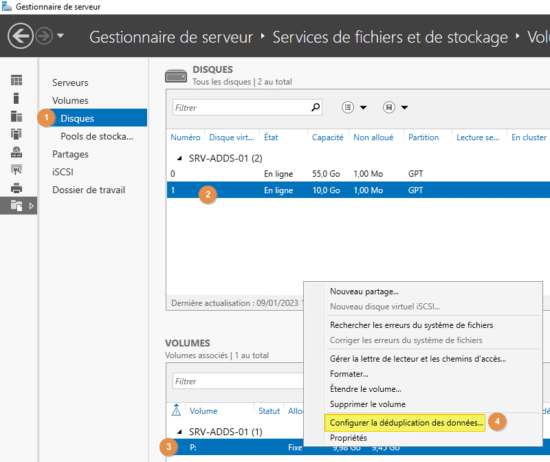 La déduplication sous Windows Server 2022
