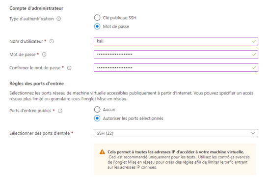 Kali Linux sur Azure : comment créer une VM