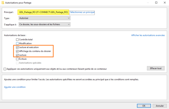 Prise en main des permissions NTFS et de partage - Windows