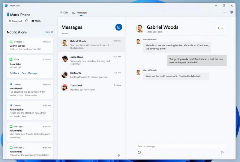 La synchronisation de l'iPhone arrive sur Windows 11