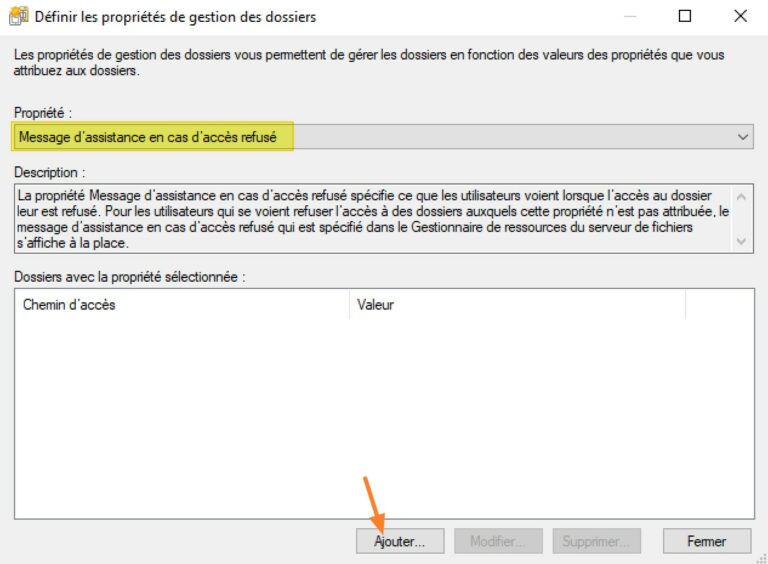 Serveur de fichiers - FSRM : personnaliser l'accès refusé