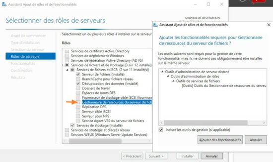 Installation de FSRM sur Windows Server 2022