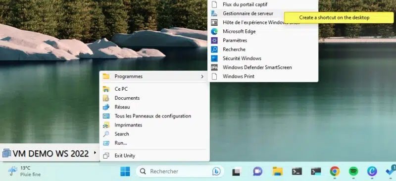 Découverte du mode Unity de VMware Workstation Pro / Player