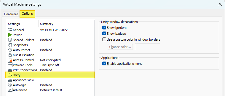 Découverte Du Mode Unity De Vmware Workstation Pro Player