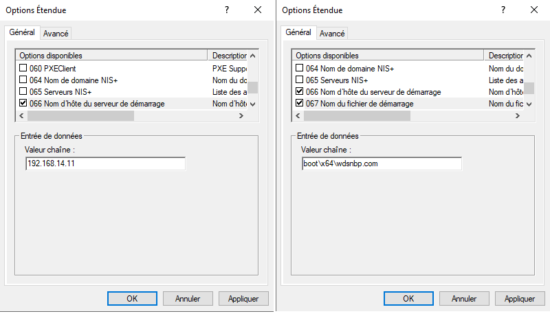 Serveurs WDS et DHCP : configurer le boot PXE BIOS et UEFI