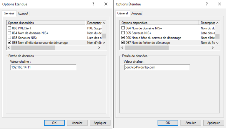 Serveurs WDS et DHCP : configurer le boot PXE BIOS et UEFI