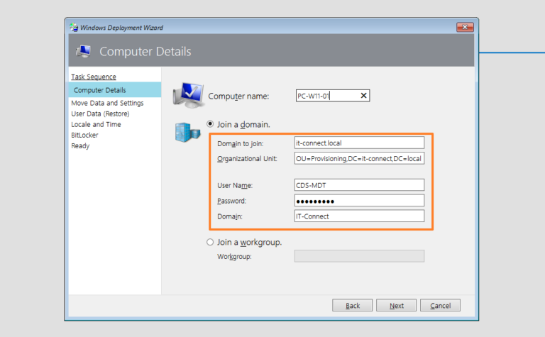 MDT - Intégrer les machines Windows à l'Active Directory