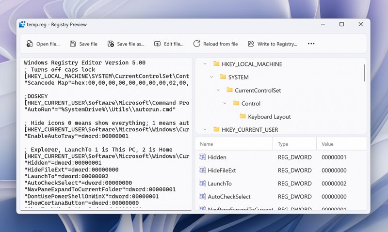 Prévisualisez les fichiers de Registre Windows avec ce PowerToys