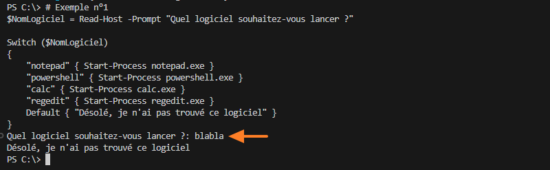 PowerShell et les structures conditionnelles : Switch