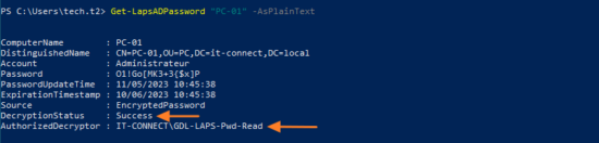 Configurer Windows LAPS avec l'Active Directory