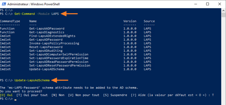 Configurer Windows LAPS avec l'Active Directory