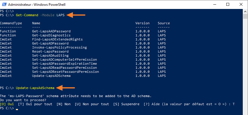 Configurer Windows LAPS avec l'Active Directory