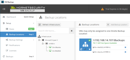 Sauvegardes locales et Cloud des VMs avec Hornetsecurity VM Backup 9