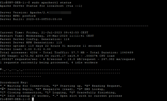 Linux : vérifier l'état d'un serveur Apache et son uptime