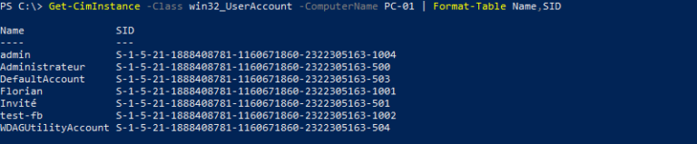 4 commandes pour obtenir la liste des SID avec PowerShell