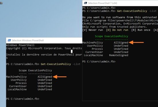 Comment configurer Powershell 7 (Core) par GPO