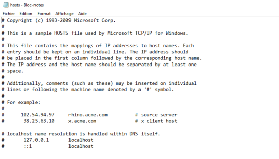 Windows : qu'est-ce que le fichier hosts