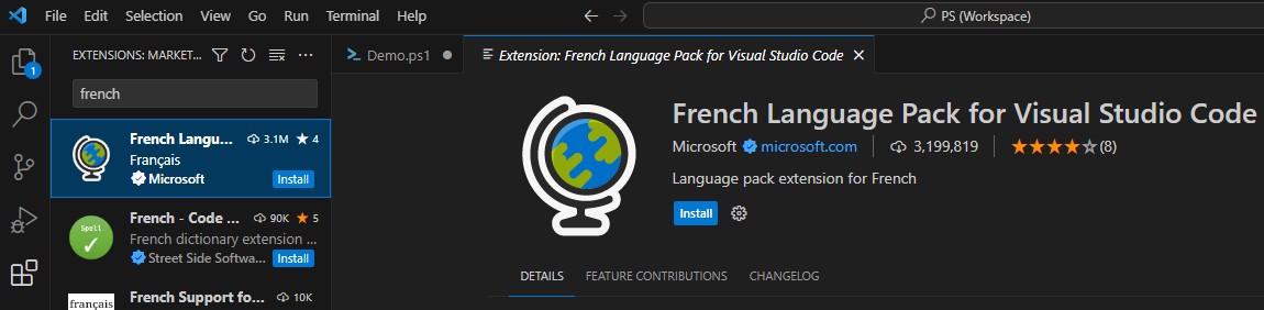 Comment configurer Visual Studio Code en français