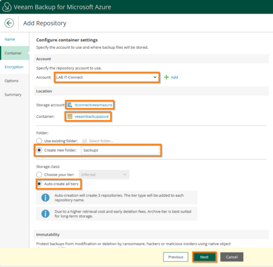 Installation et configuration de Veeam Backup for Azure