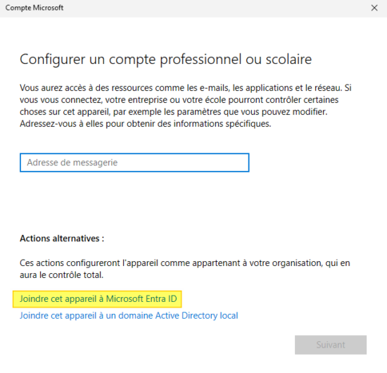 Inscription des appareils dans Microsoft Entra ID (Azure AD)
