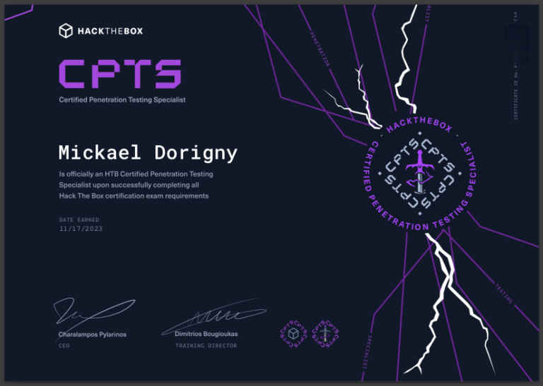 Mon retour d'expérience sur la certification CPTS (Hack The box)