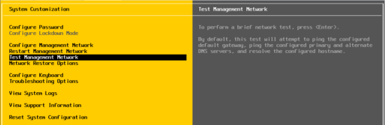 VMware ESXi 8.0 - Configurer le réseau avec l'interface DCUI