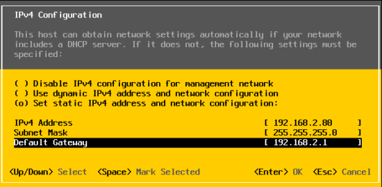 VMware ESXi 8.0 - Configurer le réseau avec l'interface DCUI