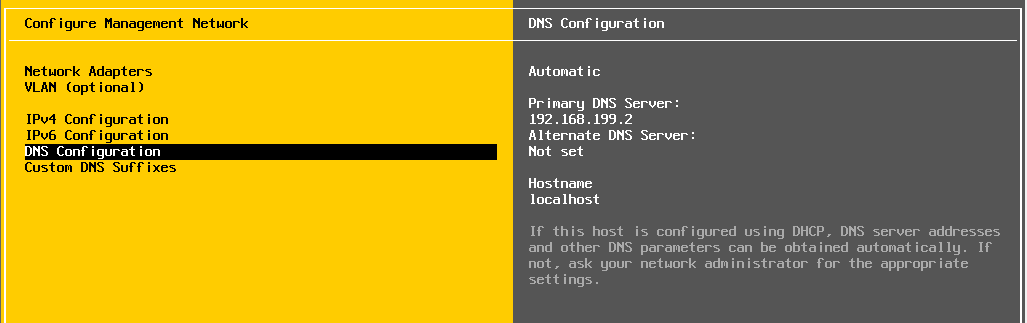 VMware ESXi 8.0 - Configurer le réseau avec l'interface DCUI