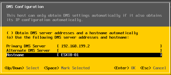 VMware ESXi 8.0 - Configurer le réseau avec l'interface DCUI