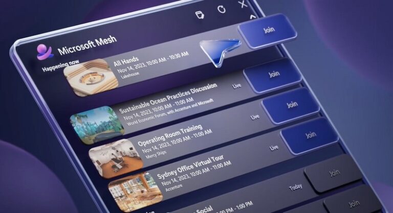 Microsoft Mesh est disponible pour Microsoft Teams