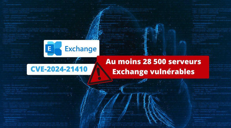 Au moins 28 500 serveurs Exchange vulnérables à la CVE-2024-21410