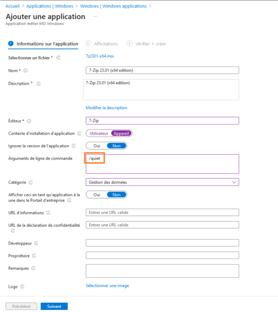 Déployer un logiciel au format MSI sur Windows avec Intune