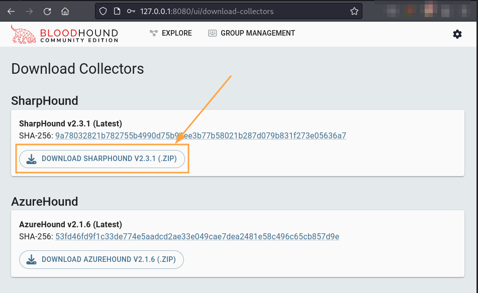 BloodHound - Récupération de l'agent de collecte SharpHound