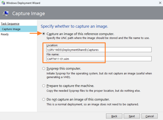 MDT : capturer une image de référence Windows 11