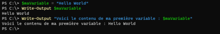 PowerShell - Qu'est-ce qu'une variable