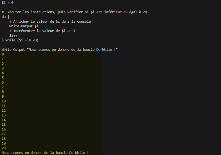 Les boucles While, Do-While et Do-Until avec PowerShell