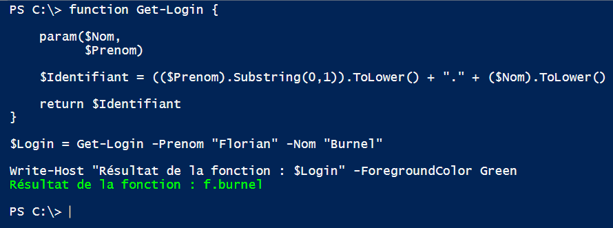 Contrôler les paramètres de fonction PowerShell