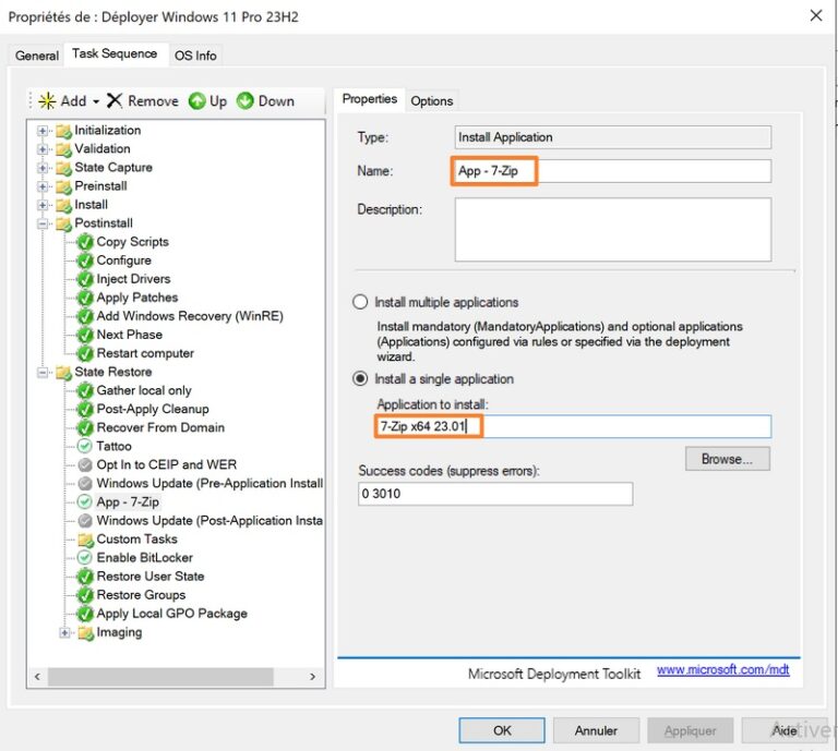 MDT - Déployer des applications MSI et EXE sur Windows 11