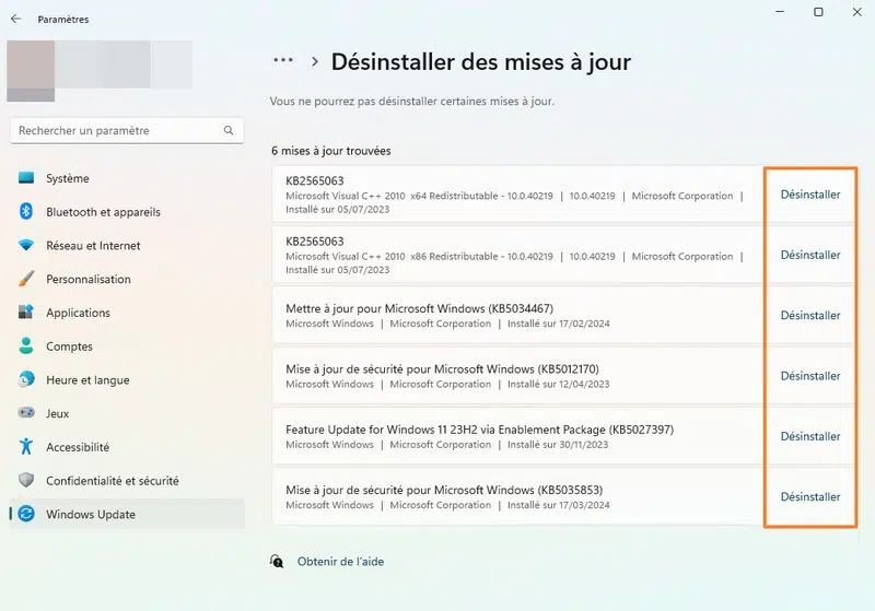 4 méthodes pour désinstaller une mise à jour sur Windows 11