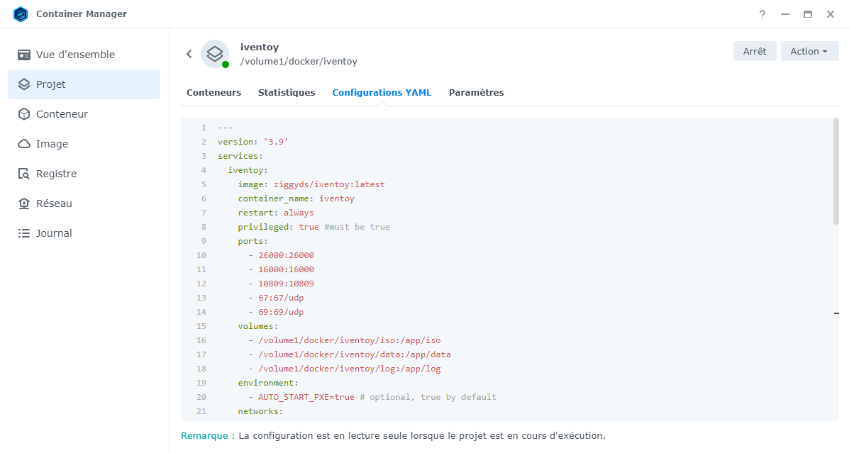 NAS Synology - Installer iVentoy dans un conteneur Docker
