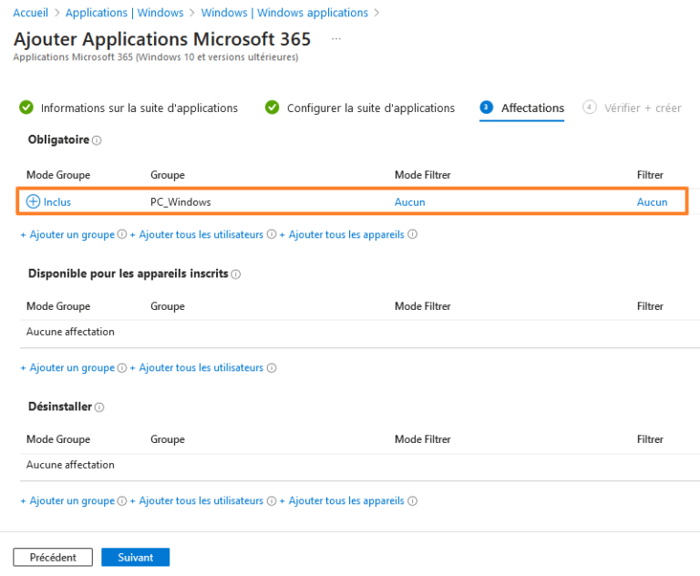 Intune - Déployer Microsoft 365 Apps sur Windows