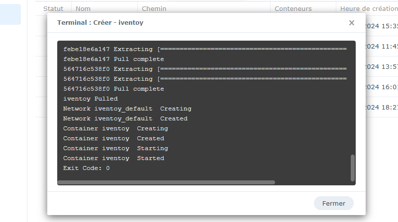 NAS Synology - Installer iVentoy dans un conteneur Docker