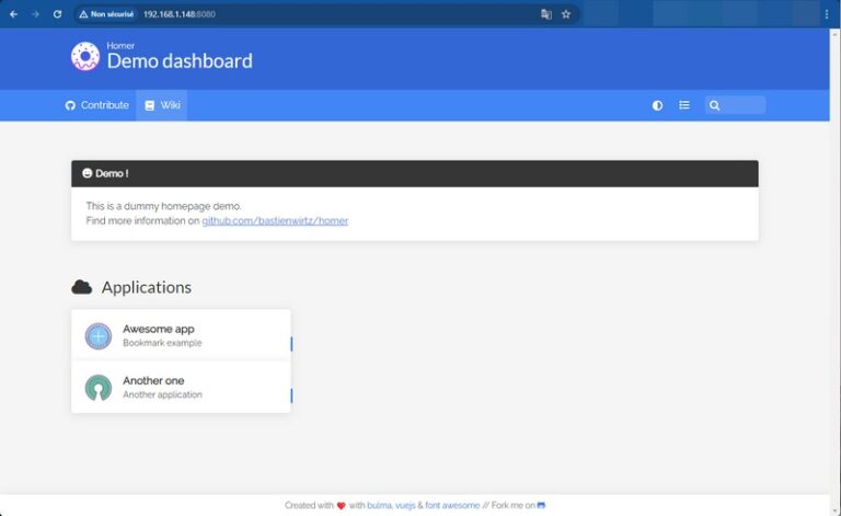 NAS Synology - Déployer un tableau de bord avec Homer