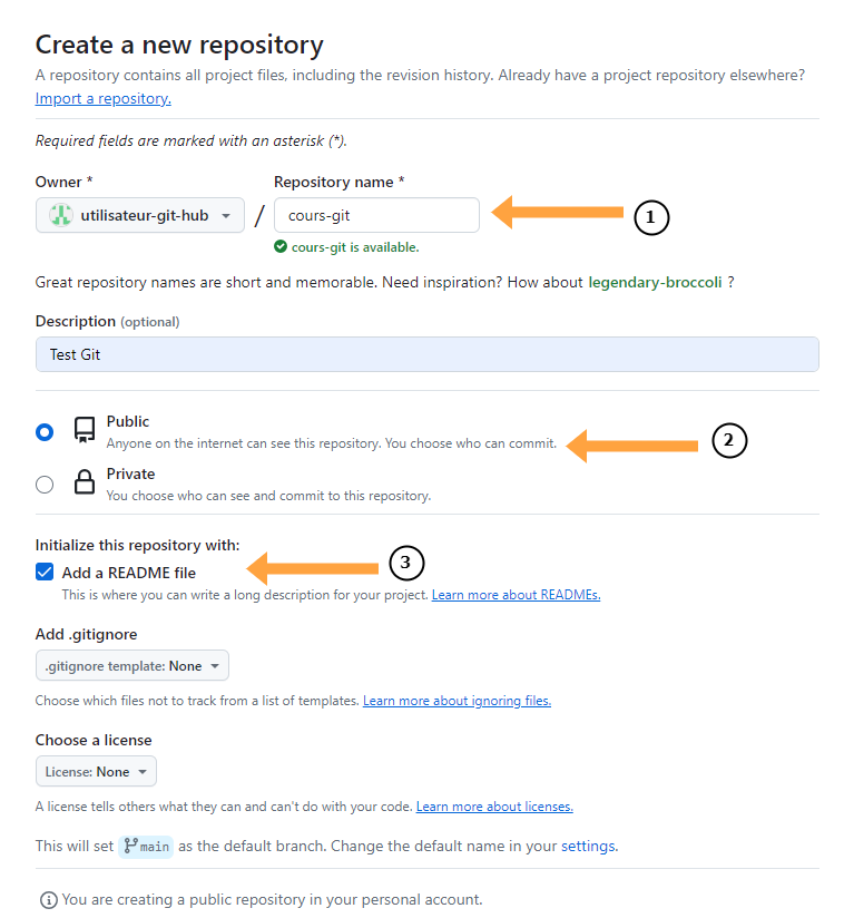 Créer un dépôt GitHub et réaliser son premier commit