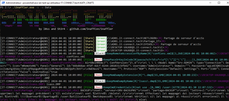 Snaffler - Rechercher des informations sensibles dans les partages