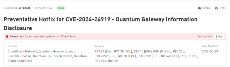 Check Point corrige une 0-day déjà exploitée dans le VPN de ses firewalls